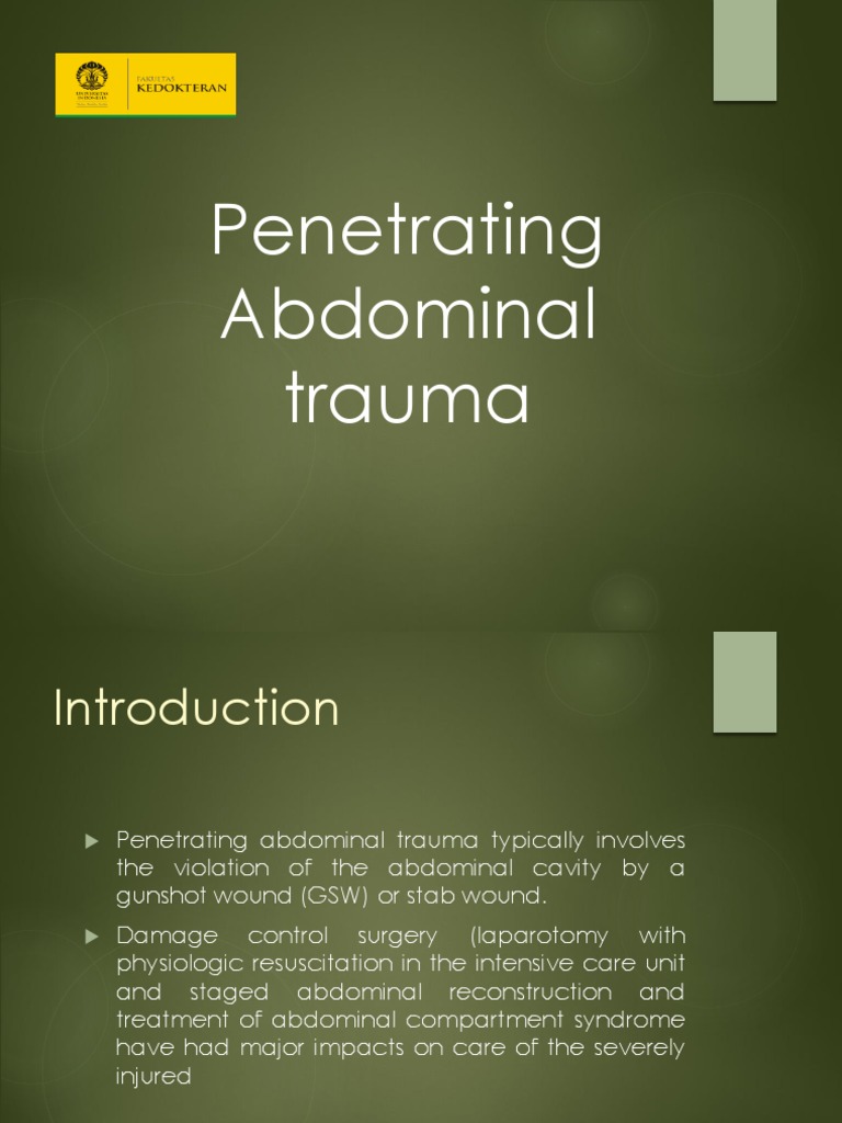 Penetrating Trauma | Major Trauma | Abdomen
