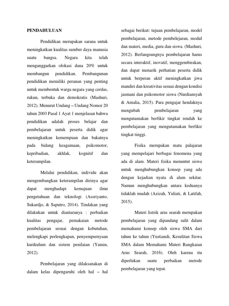 Model Pembelajaran Berbasis Masalah Pada Pembelajaran Fisika Materi ...