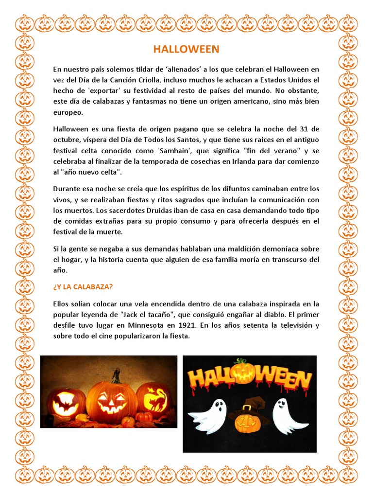 Hojas De Trabajo Sobre La Historia De Halloween Escritura Creativa: