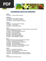 Calendario Cívico de Honduras 2024 | PDF | Honduras