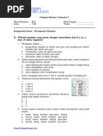 Soal Ulangan IPA KELAS 8 SISTEM PERNAFASAN | PDF