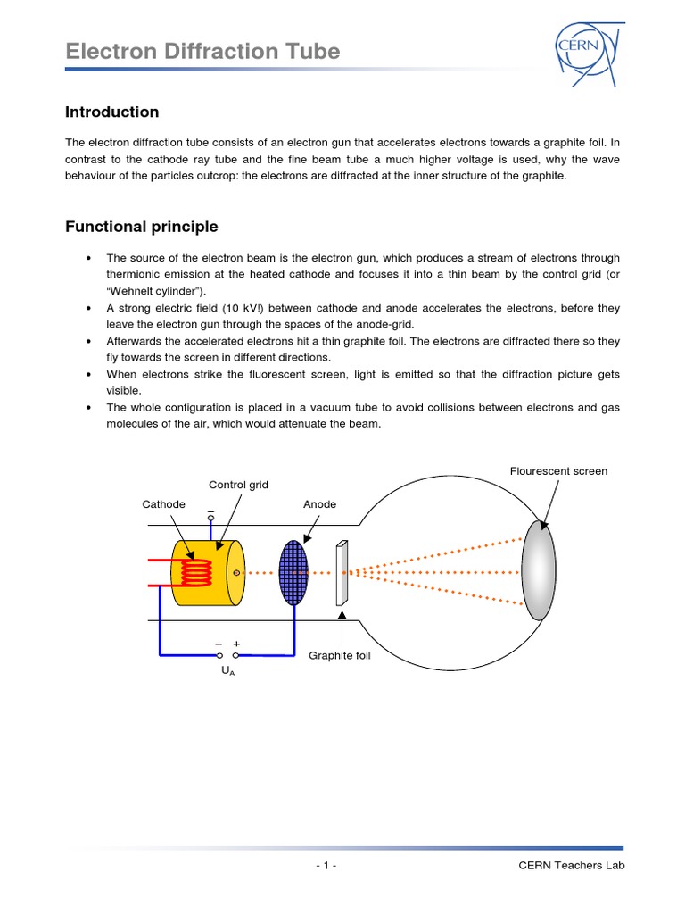 Electron Diffraction Tube PDF | PDF | Electron | Diffraction