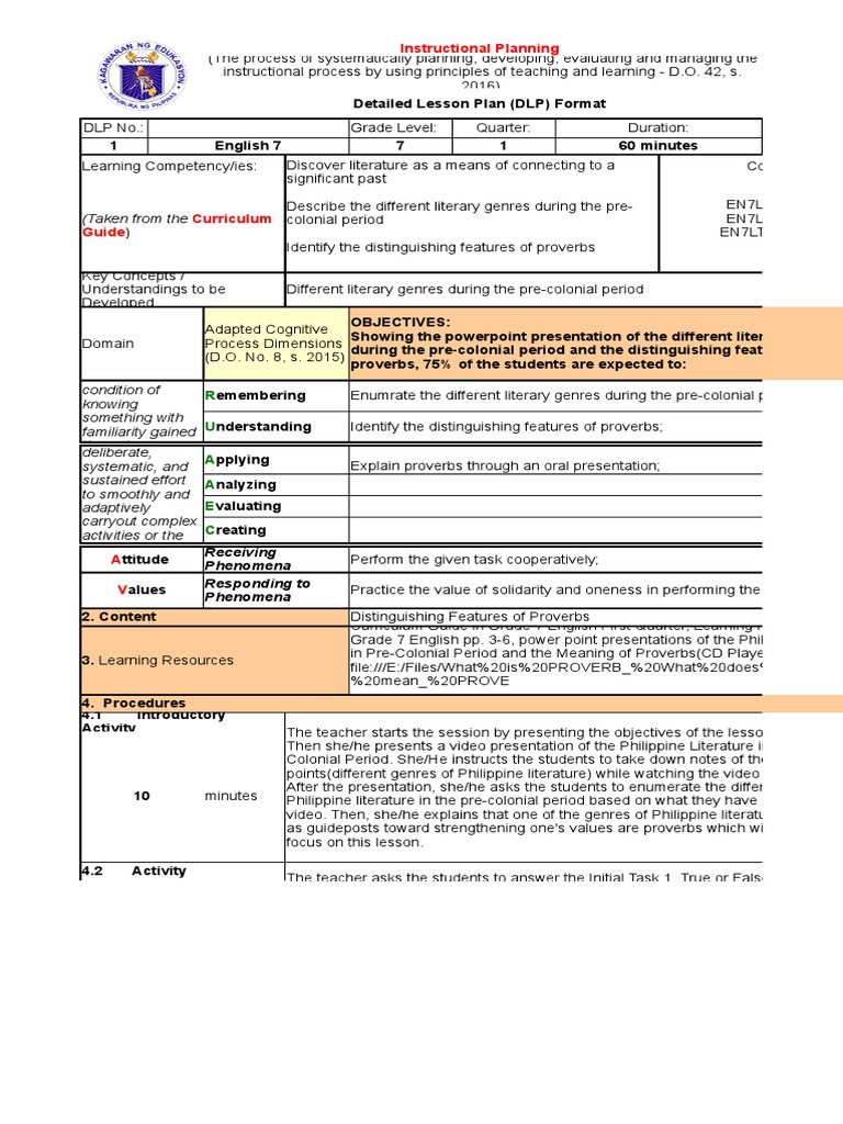 Quarter 1-Week 1-Day 1.revised | PDF | Genre | Lesson Plan
