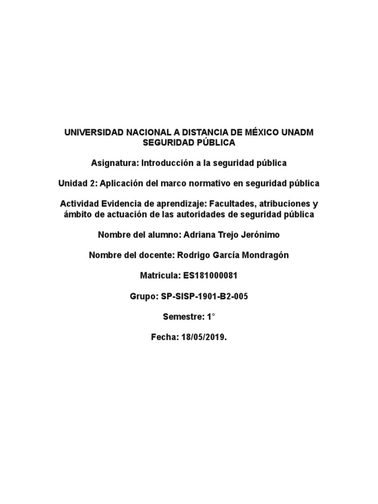 UNADM | PDF | Policía | Ley Pública