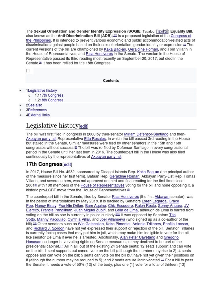 Sogie Bill | PDF | Philippines | Government