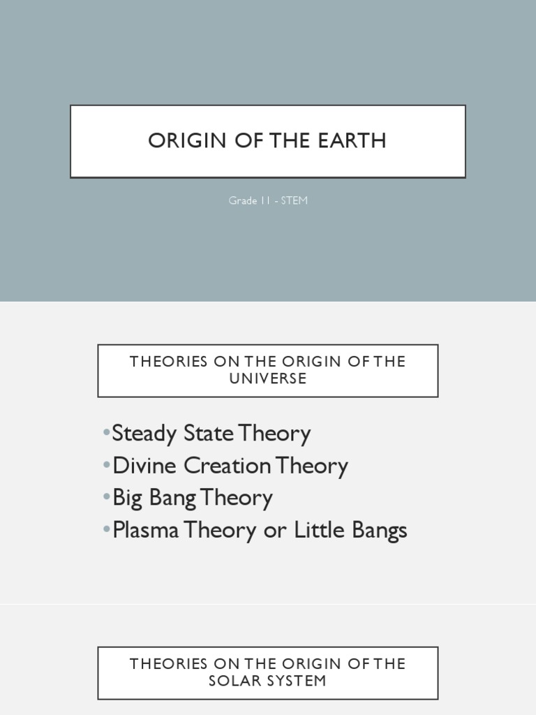 Origin of The Earth: Grade 11 - STEM | PDF