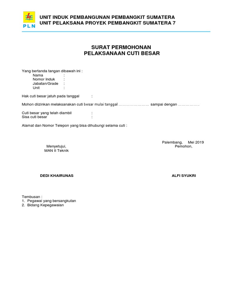 Draft Permohonan Cuti Besar | PDF | Karier & Perkembangan