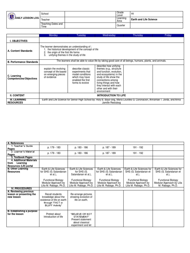 Grade 11 2nd Quarter Earth and Life Science | PDF | Reproduction ...