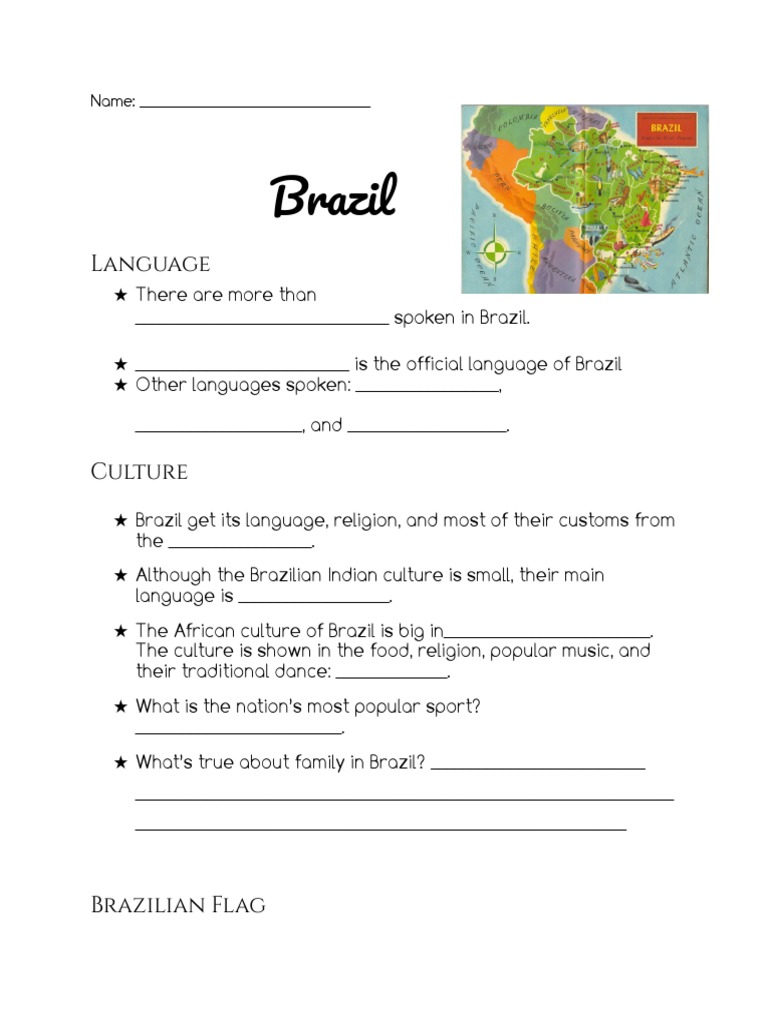 Brazil PPT Worksheet | PDF