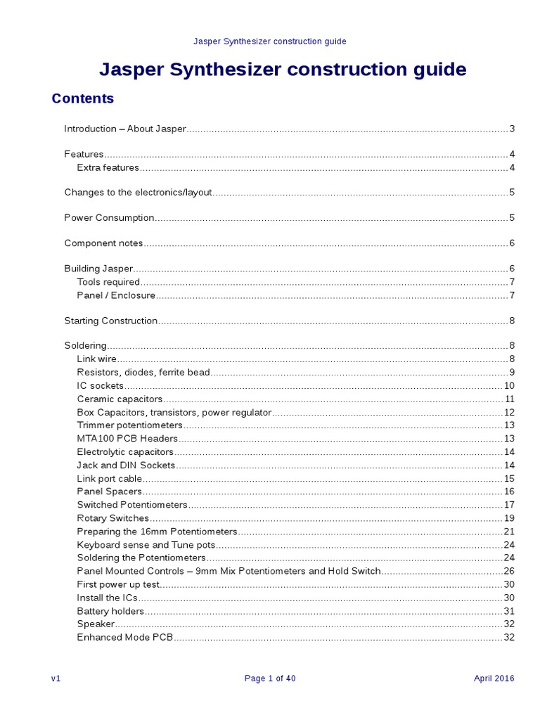 Jasper Construction Guide | PDF | Electrical Connector | Printed ...
