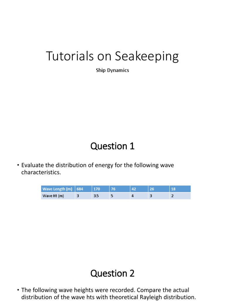 Tutorials On Seakeeping | PDF
