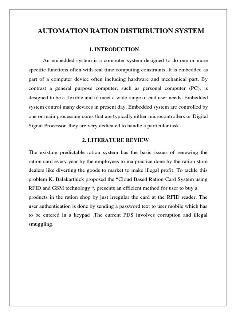 Automation Ration Distribution System | PDF | Embedded System | Automation