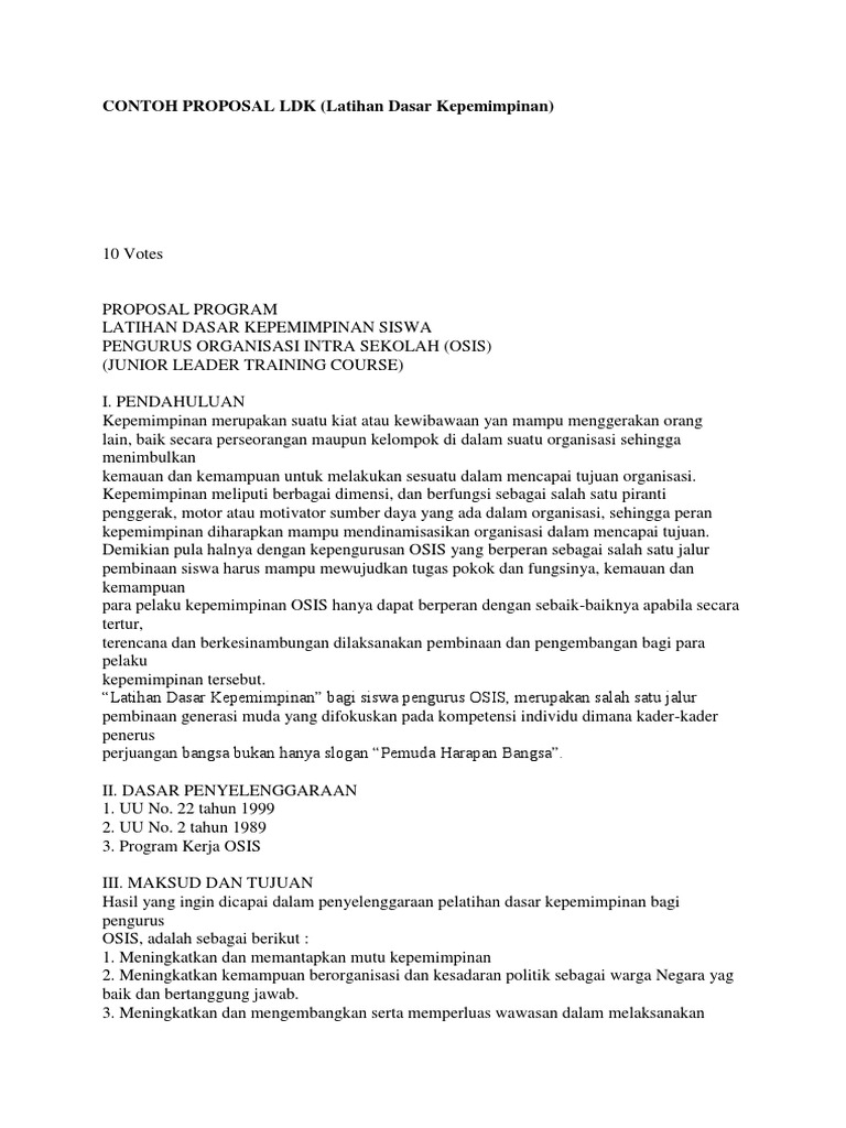 Contoh Proposal LDK | PDF