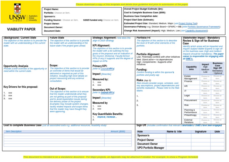 Viability Paper Template - UPO | PDF | Governance | Risk