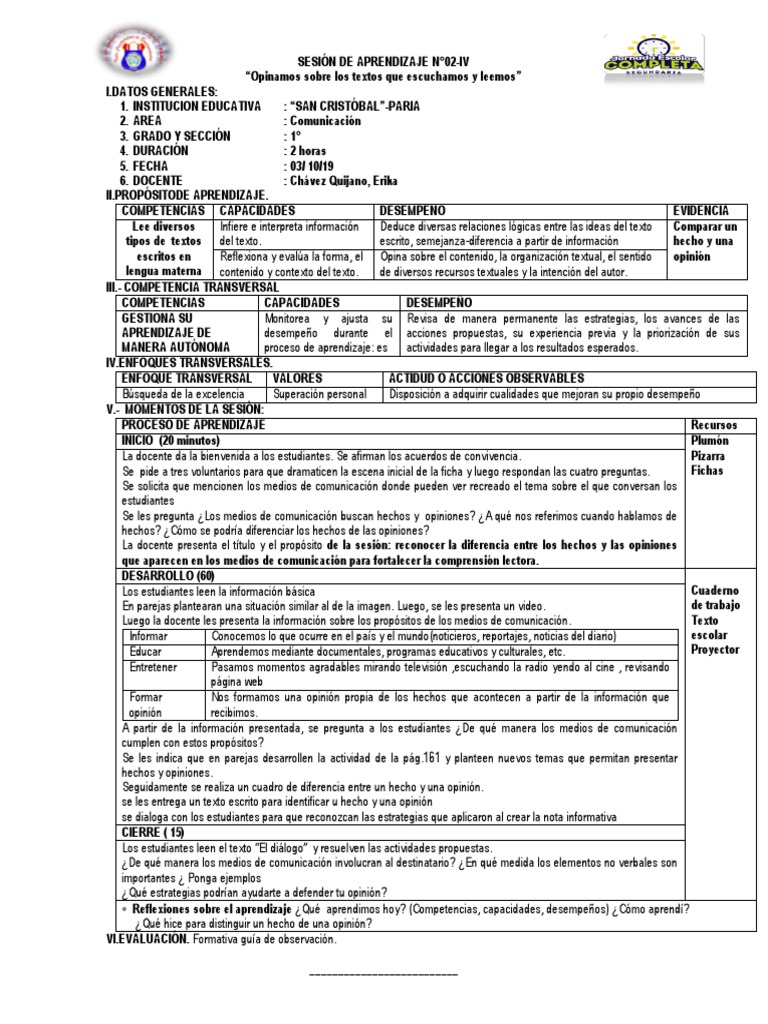 Hechos y Opiniones | PDF | Medios de comunicación) | Aprendizaje