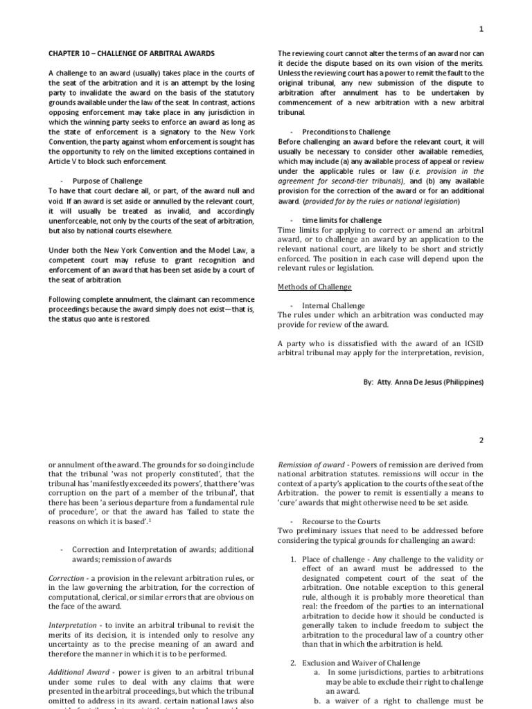 Chapter 10 Redfern Notes | PDF | Arbitration | Arbitral Tribunal