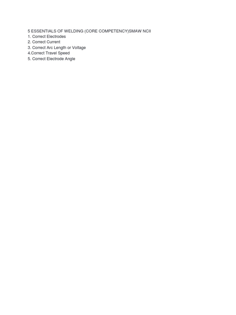 5 Key Welding Essentials for SMAW NCII | PDF | Science & Mathematics