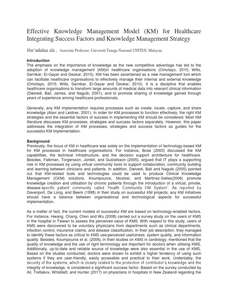 Effective Knowledge Management Model | PDF | Knowledge Management ...