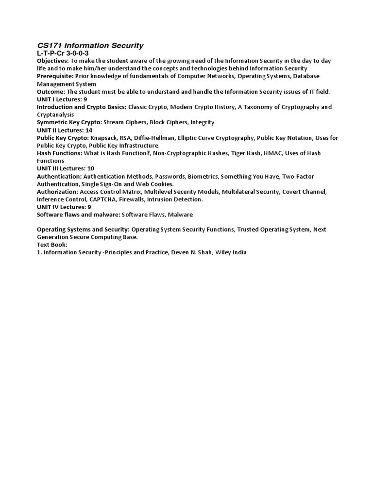 CS171 Information Security | PDF