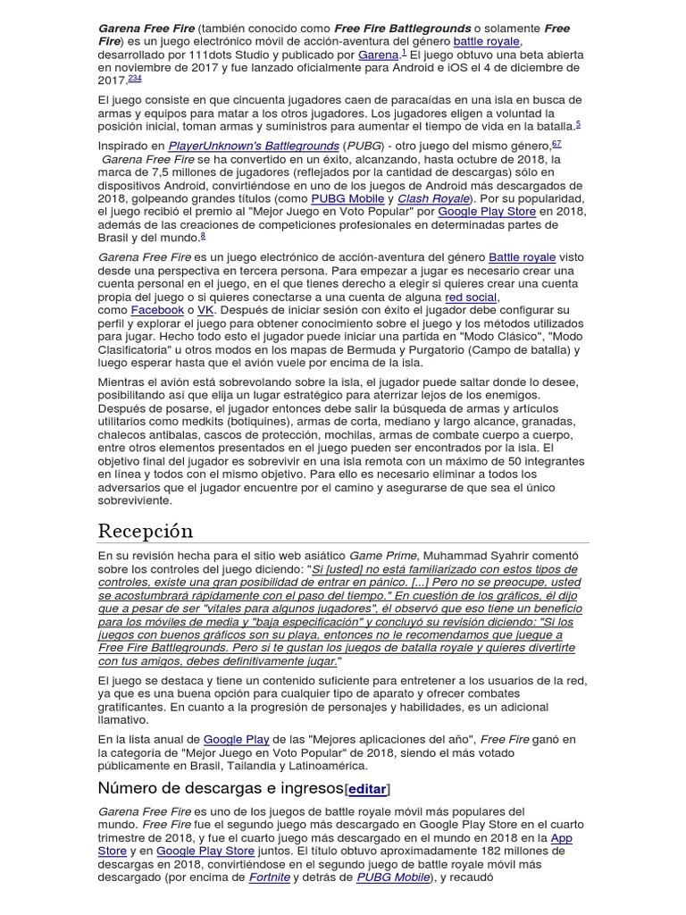 Garena Free Fire | PDF | Android (sistema operativo) | Ocio