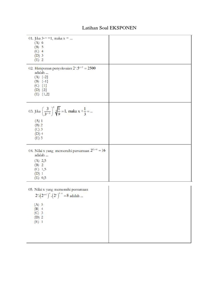 Latihan Soal EKSPONEN | PDF