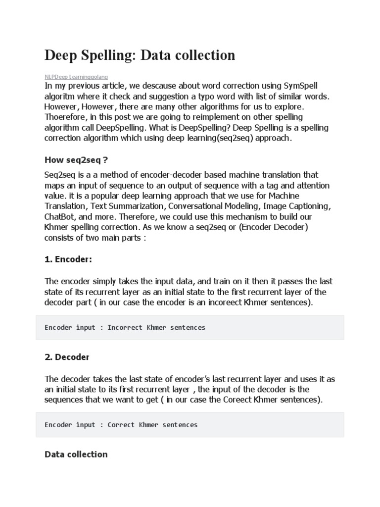 Deep Spelling Data Collection | PDF | Deep Learning | Algorithms