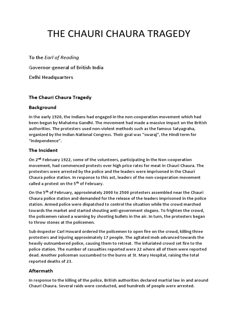 Chauri Chaura Report by Ankit Doddamane | PDF | Protest | Activism