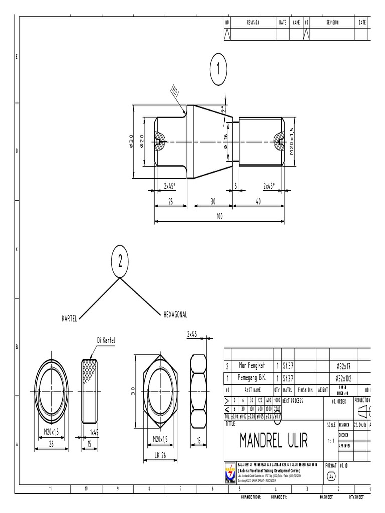 Technical Drawing for Mandrel Ulir | PDF