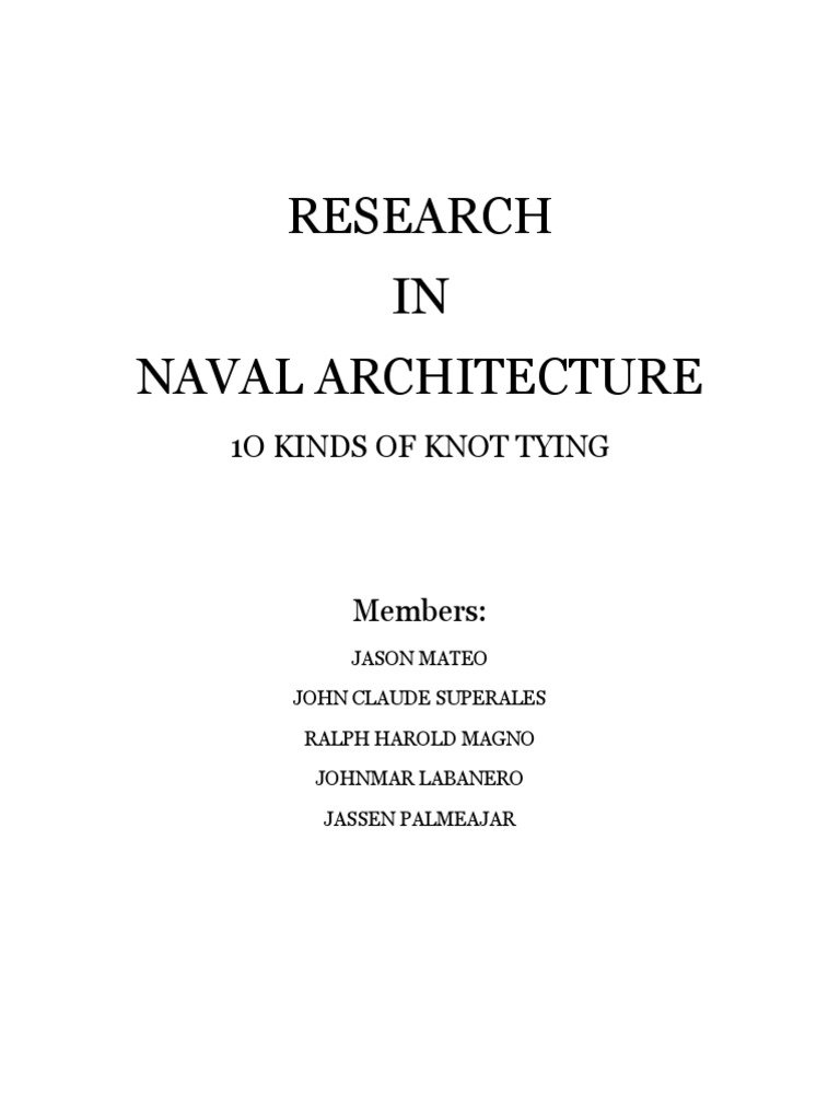 Nav Arch | PDF | Knot | Rope