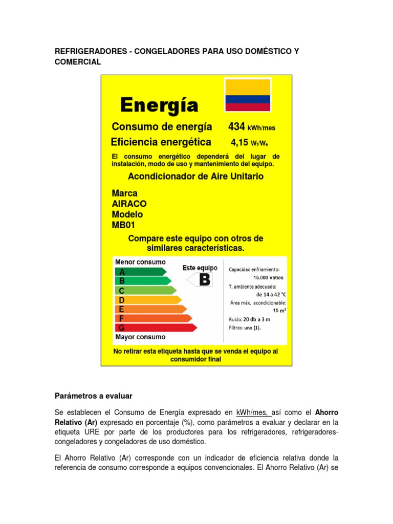 RETIQ | PDF | Uso eficiente de energía | Refrigerador