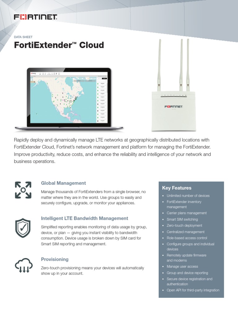 FortiExtender Cloud | PDF | Cloud Computing | Computer Network
