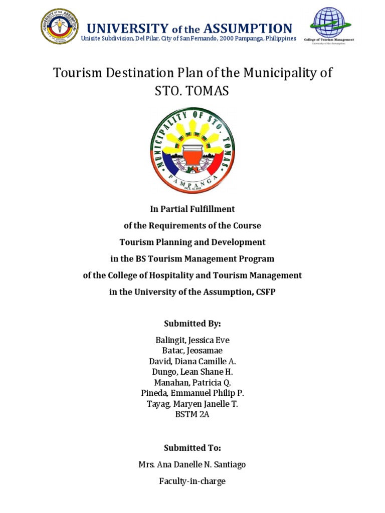 Tourism Destination Plan of The Municipality of Sto. Tomas | PDF ...