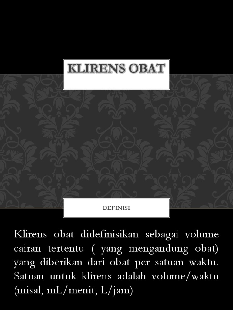 Klirens Obat | PDF | Kesehatan Holistik | Sains & Matematika