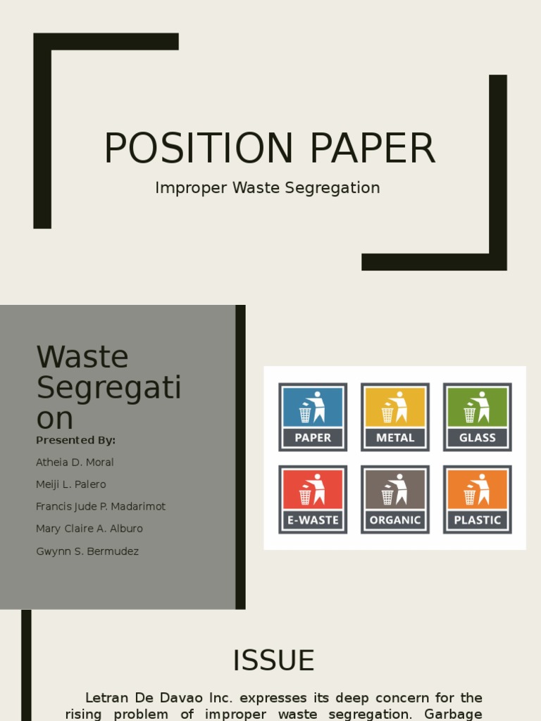 Position Paper - Waste Segregation | PDF | Waste | Materials