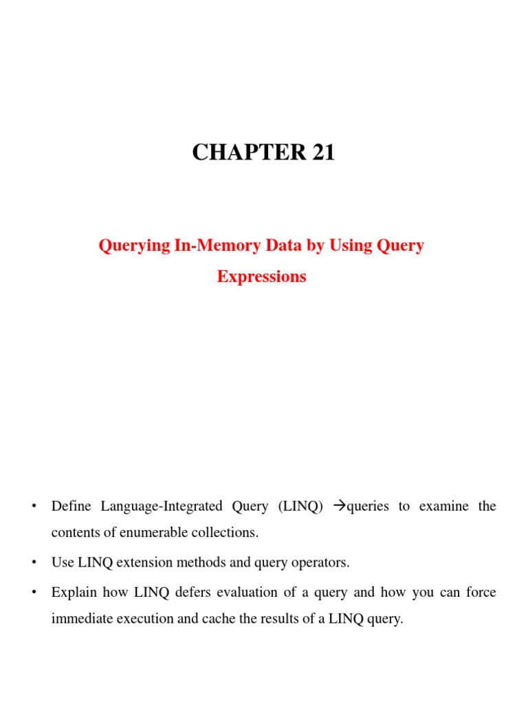 Module5 Chap21 C# | PDF | Language Integrated Query | C Sharp ...