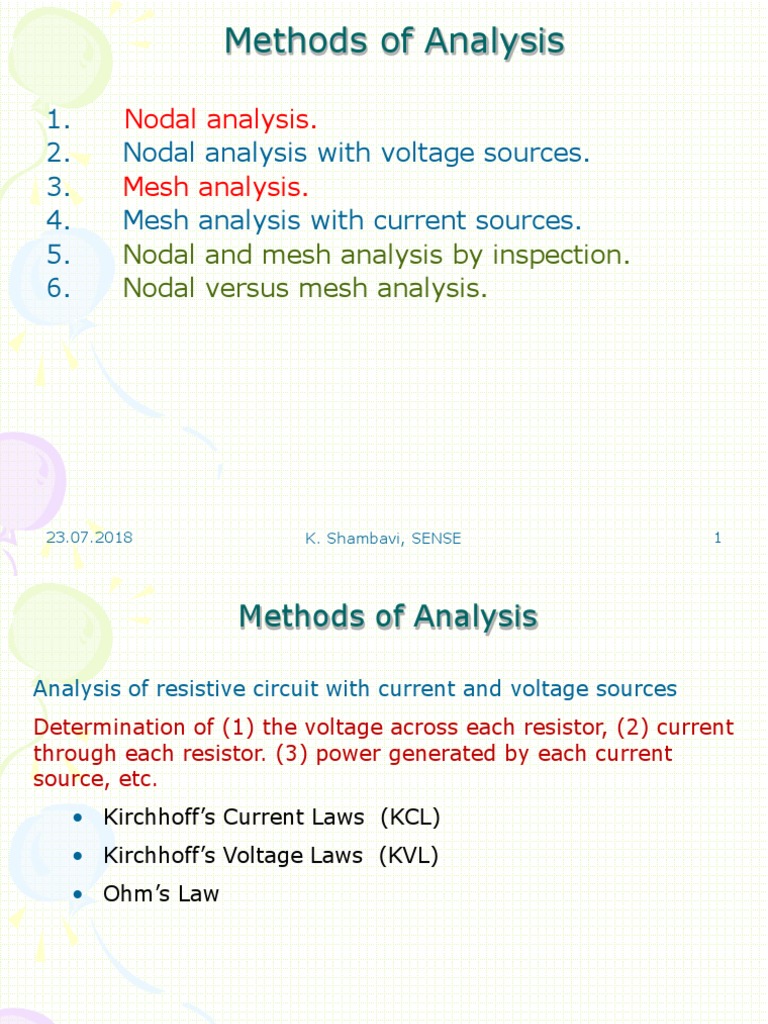 Nodal and Mesh Analysis PDF | PDF | Electrical Network | Physical ...