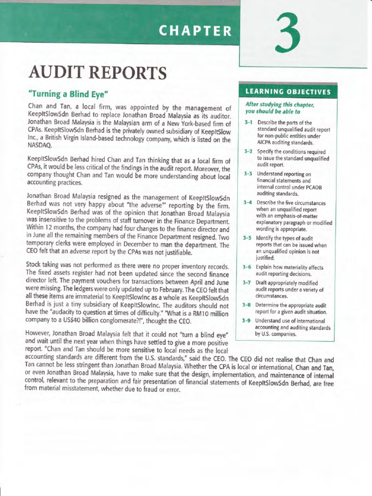 3 CH 3 Audit Reports PDF | PDF | Auditor's Report | Going Concern