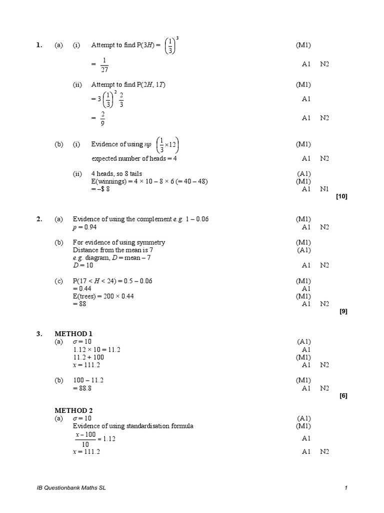 Normal Binomial Distribution AnswerKey | PDF | Normal Distribution | Statistics