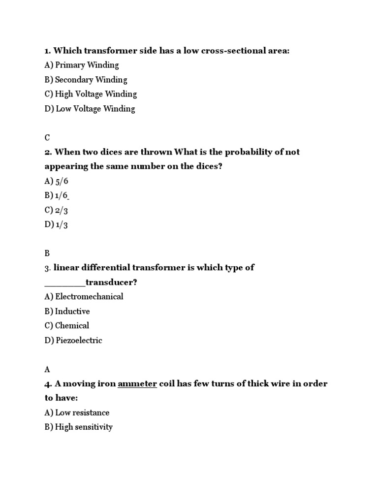 Electrical Engineering Nts MCQ | PDF | Inductance | Transformer