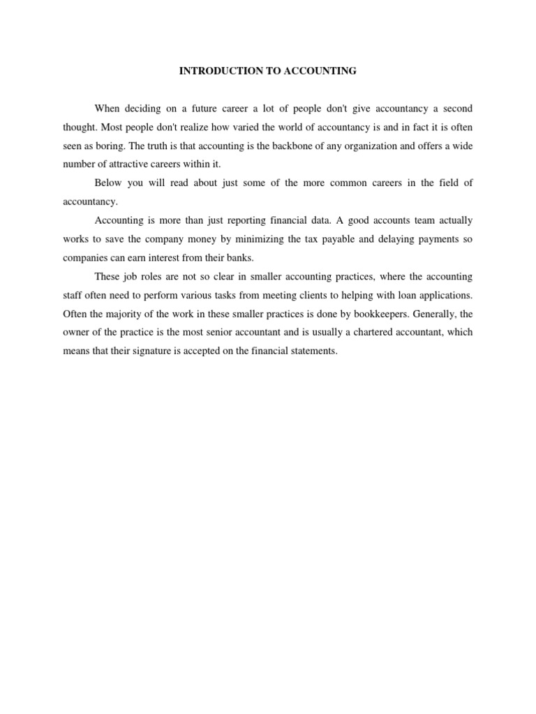 Introduction To Accounting | PDF