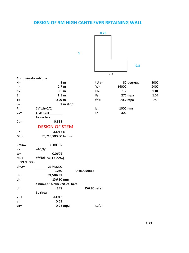 Retaining Wall Design | PDF | Architectural Elements | Structural ...