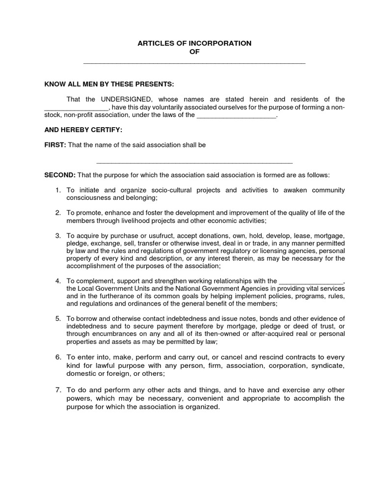 By Laws - Hlurb Hoa Form No Part 2 | PDF | Quorum | Board Of Directors
