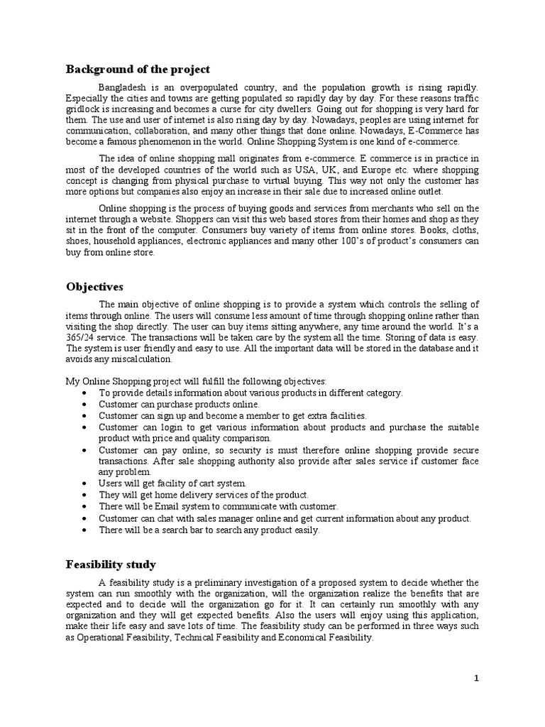 Background of The Project | PDF | Online Shopping | Retail