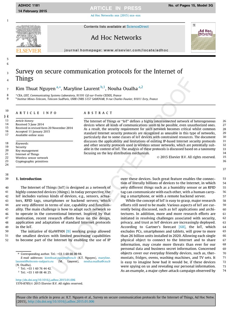 Ad-Hoc Networking and Networks | PDF | Internet Of Things | Public Key Cryptography