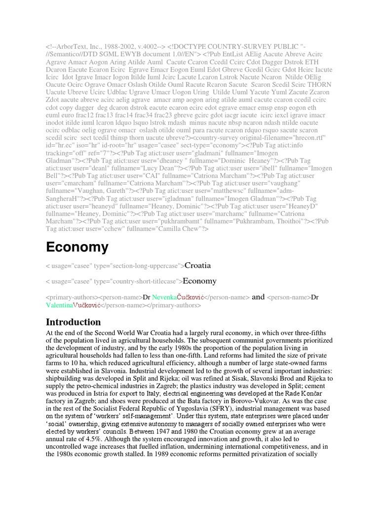 Croatia Economy and | PDF | Government Budget Balance | Foreign ...