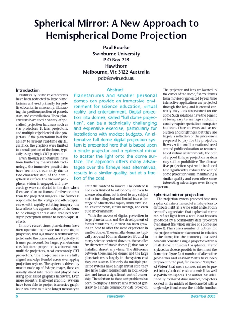 Spherical Mirror Projection System | PDF | Mirror | Lens (Optics)