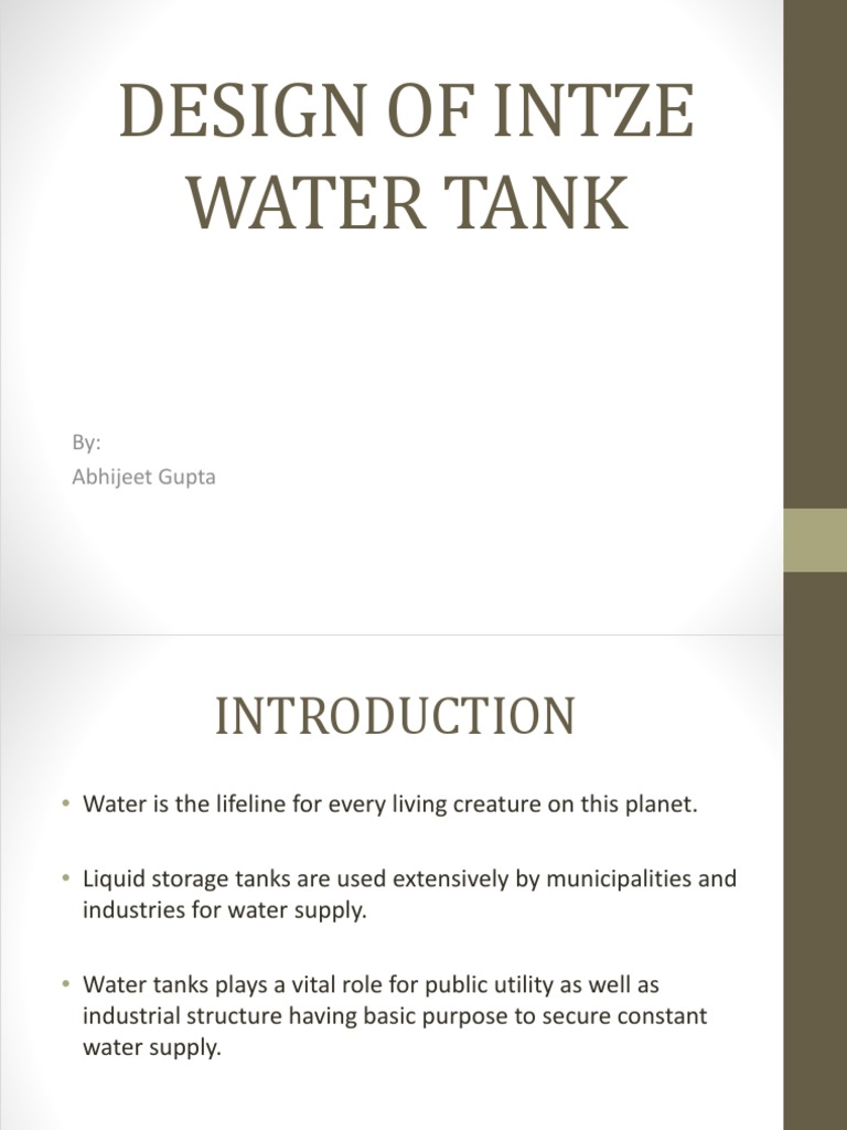 Design of Intze Water Tank | PDF | Beam (Structure) | Dome
