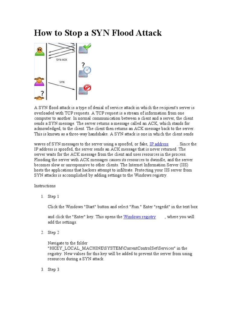 How To Stop A SYN Flood Attack | Download Free PDF | Denial Of Service ...