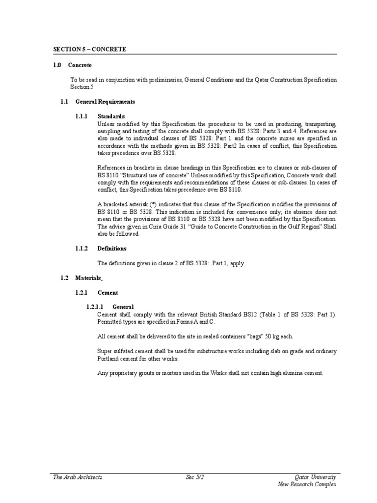 Concrete Specs | PDF | Concrete | Construction Aggregate