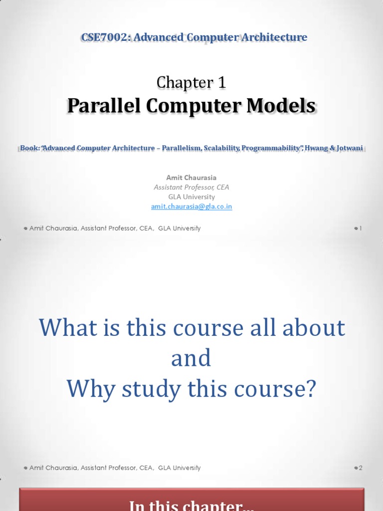 Parallel Computer Models: CSE7002: Advanced Computer Architecture | PDF | Parallel Computing ...